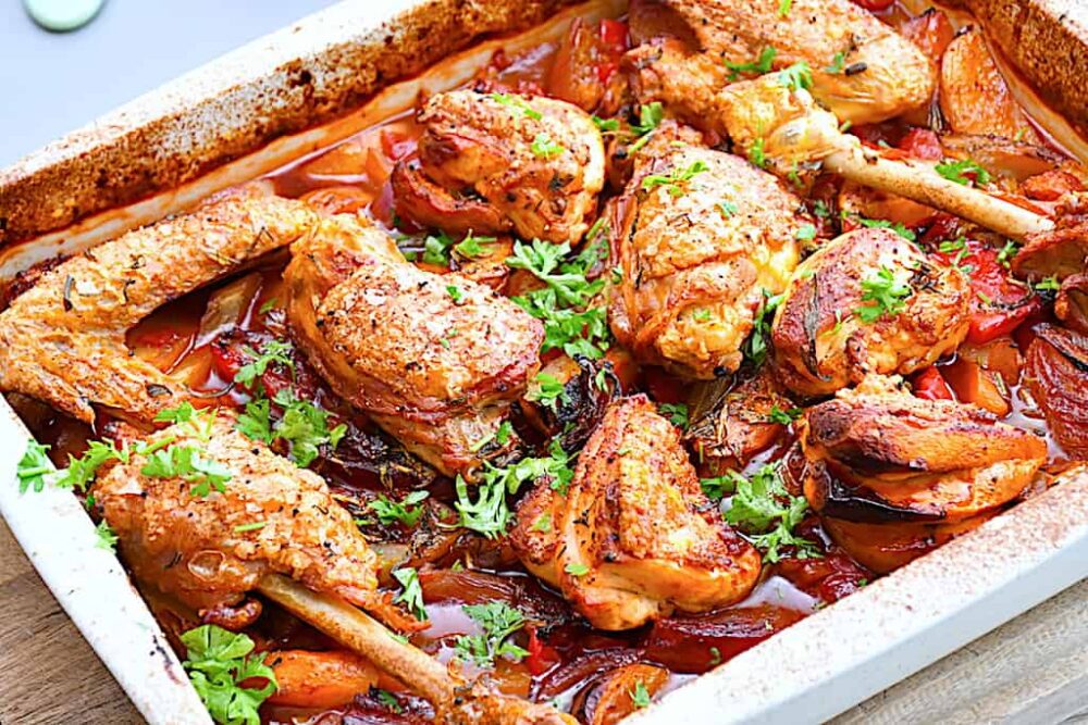 Kylling med tilbehør fra det italienske køkken