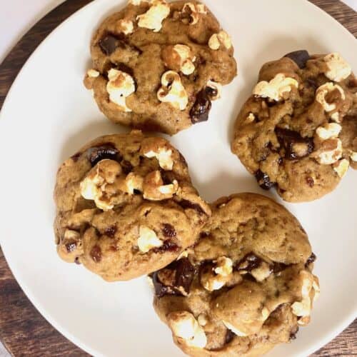 Popcorn småkager med chokolade