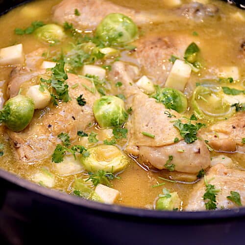 Bistrogryde med oksekød, pølser og champignon